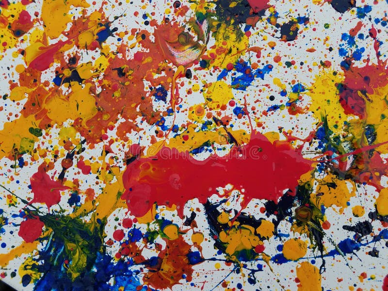 Random Paint Splatter on a White Surface Stock Photo - Image of painted ...