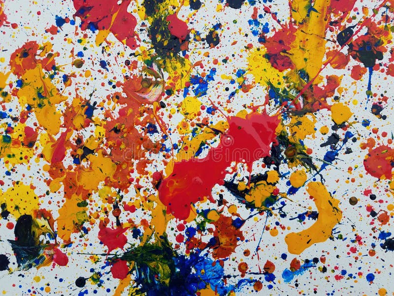 Random Paint Splatter on a White Surface Stock Photo - Image of dripped ...