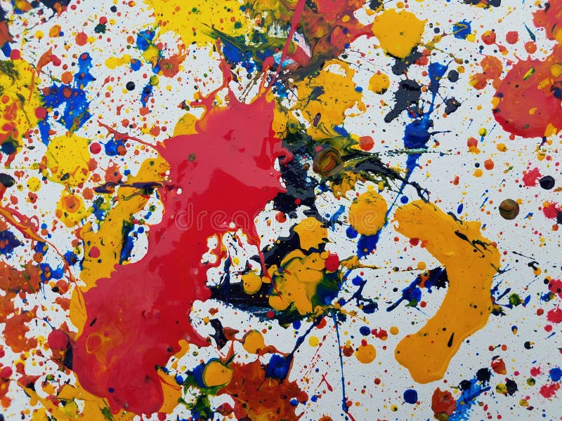 Random Paint Splatter on a White Surface Stock Image - Image of ...