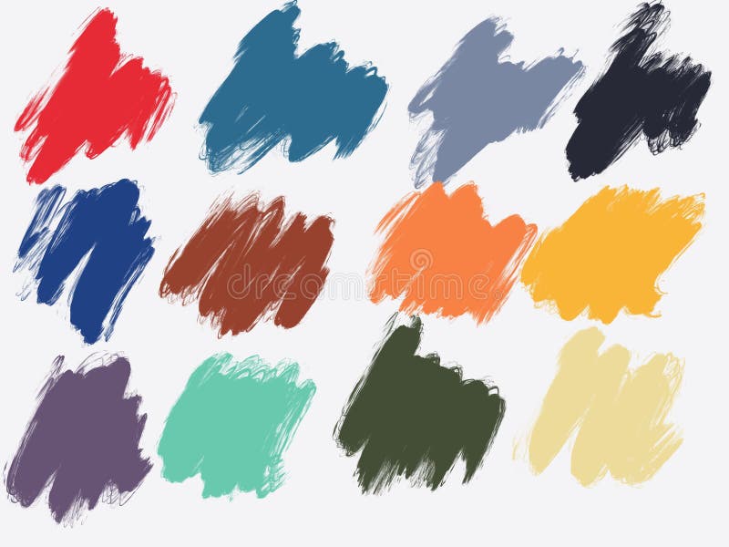 Random Paint Strokes on a White Background. Trending Colors of 2020 ...