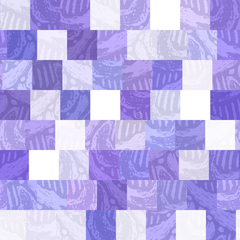Random Patchwork Purple Mosaic Pixel Grid Seamless Pattern. Modern ...
