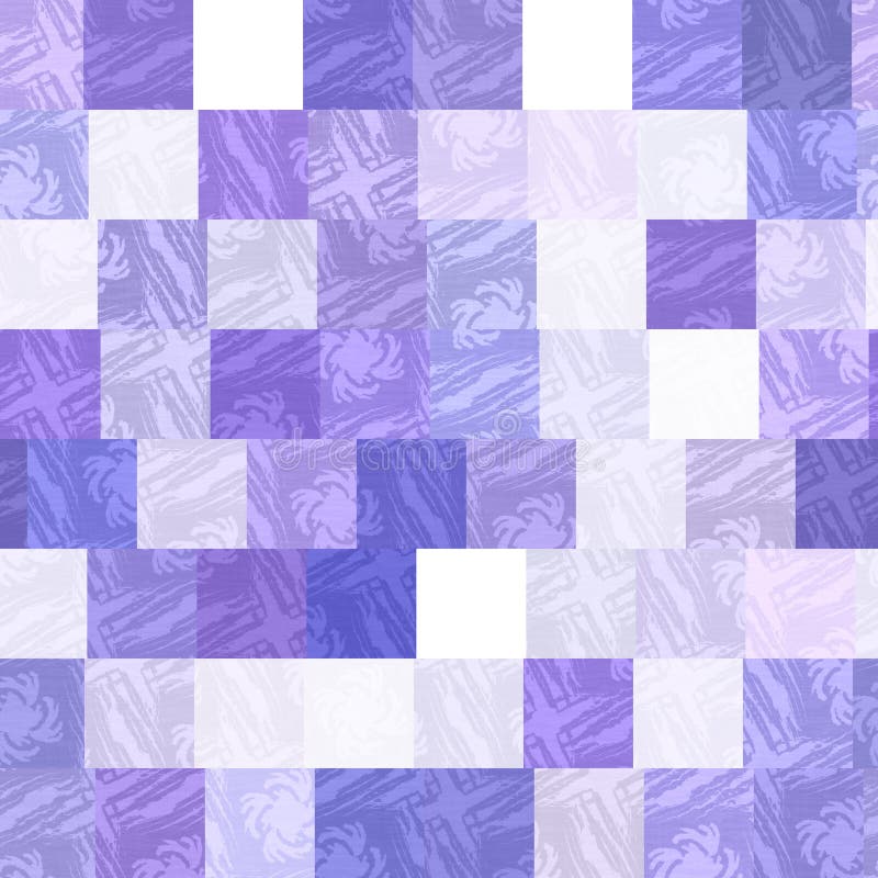 Random Patchwork Purple Mosaic Pixel Grid Seamless Pattern. Modern ...