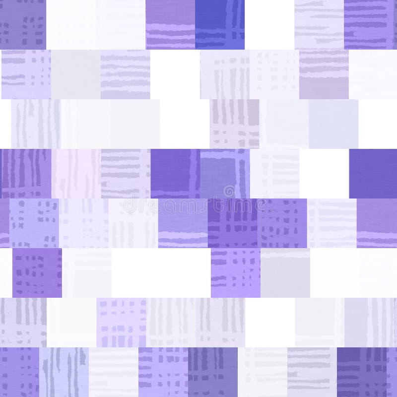 Random Patchwork Purple Mosaic Pixel Grid Seamless Pattern. Modern ...