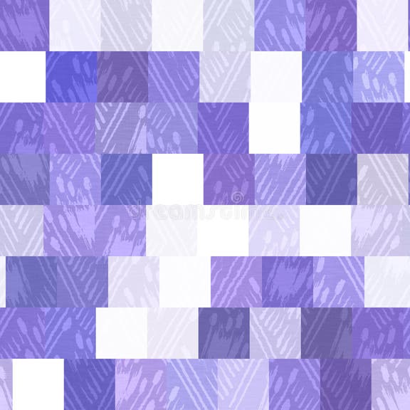 Random Patchwork Purple Mosaic Pixel Grid Seamless Pattern. Modern ...
