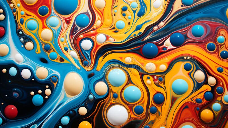 Random Pattern from Mixed Multi-colored Acrylic Paint. Stock Image ...