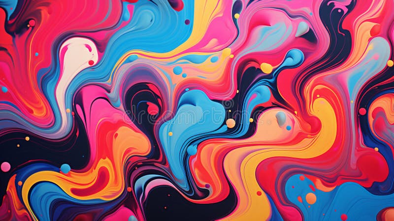 Random Pattern from Mixed Multi-colored Acrylic Paint. Stock ...