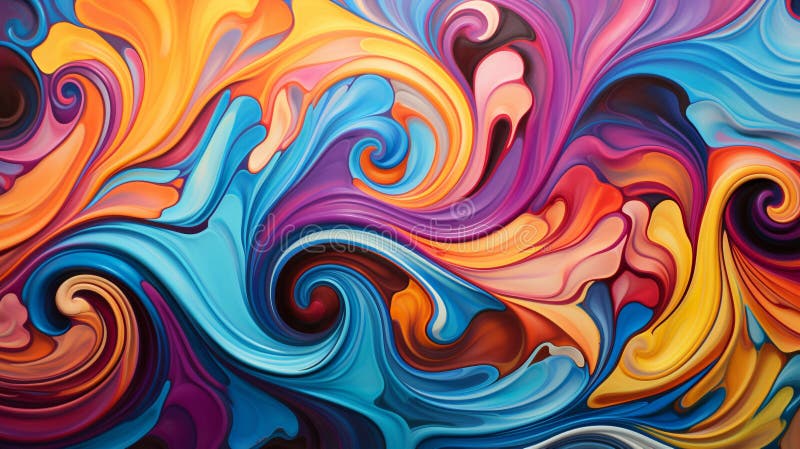 Random Pattern from Mixed Multi-colored Acrylic Paint. Stock ...