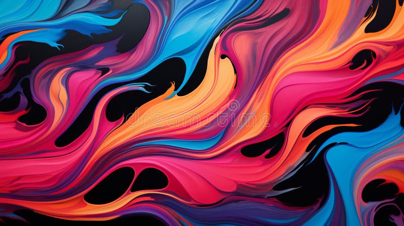 Random Pattern from Mixed Multi-colored Acrylic Paint. Stock Photo ...