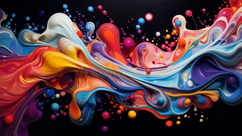 Random Pattern from Mixed Multi-colored Acrylic Paint. Stock ...