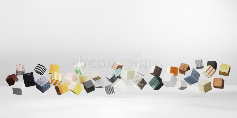 Random Pattern Texture Cube 3d Illustration Background Stock ...