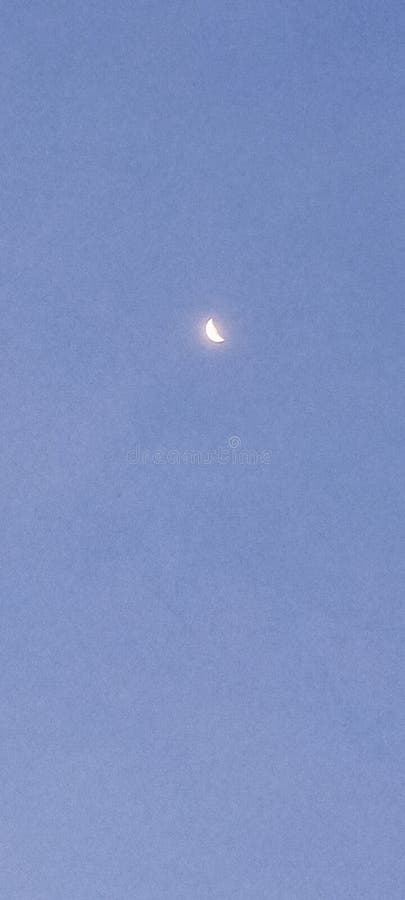 A Random Pic of a Crescent Moon in the Blue Sky Stock Photo - Image of ...