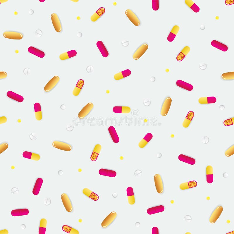 Random Pills Medicine Seamless Pattern Stock Vector - Illustration of ...