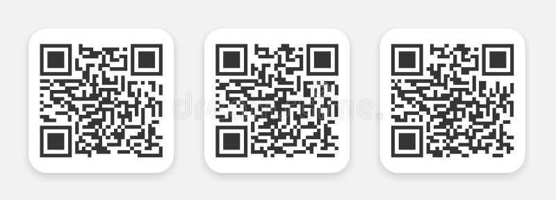 Random QR Code Vector Set on UI Tab Digital Scan Bar Illustration Stock ...