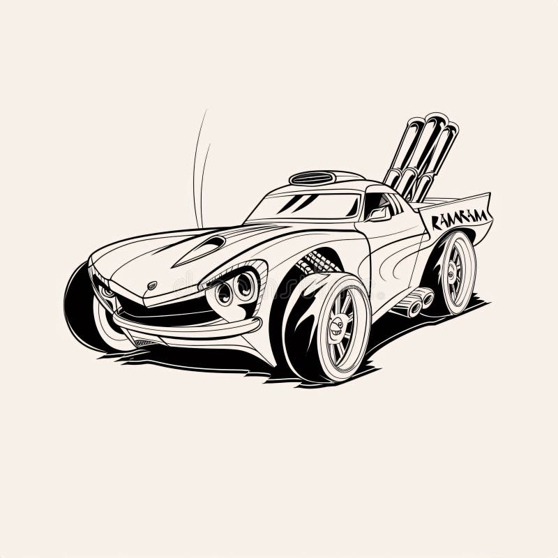Random Race Car - a Cartoon Car with Wheels Stock Illustration ...