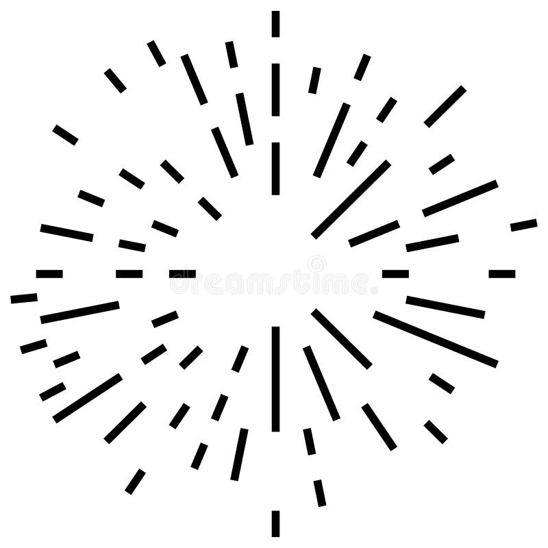 Random Radial Lines Explosion Effect. Radiating Stripes Circular Stock ...