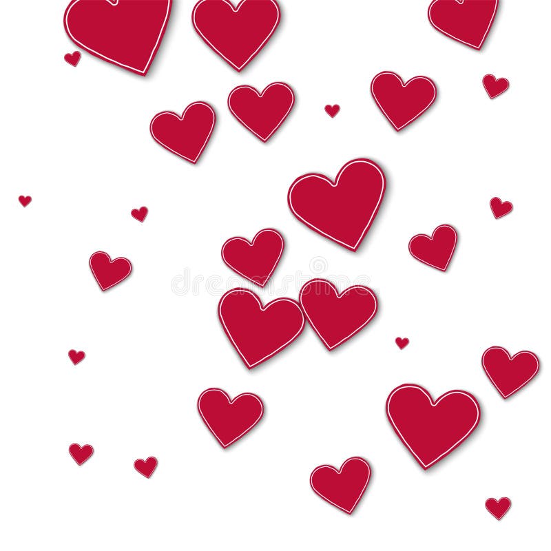 Random red paper hearts. stock vector. Illustration of backdrop - 94739611