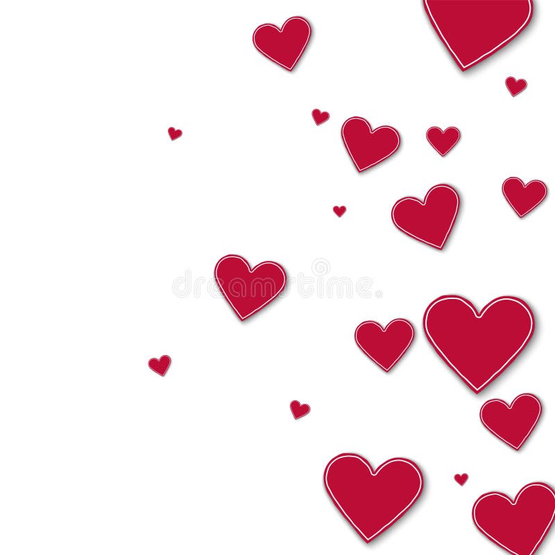 Random red paper hearts. stock vector. Illustration of decorative ...
