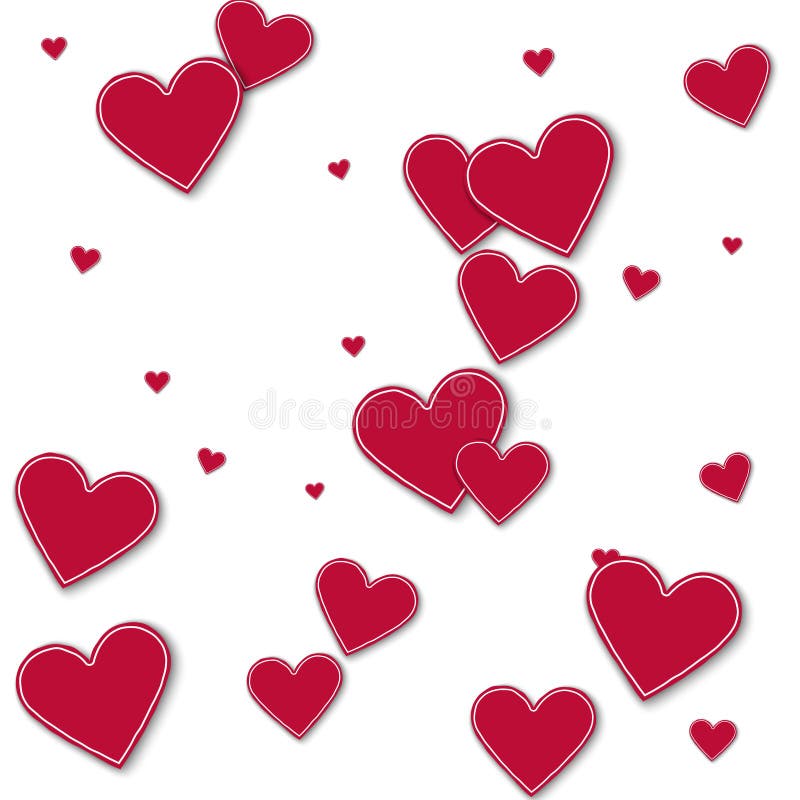 Random red paper hearts. stock vector. Illustration of abstract - 94521915