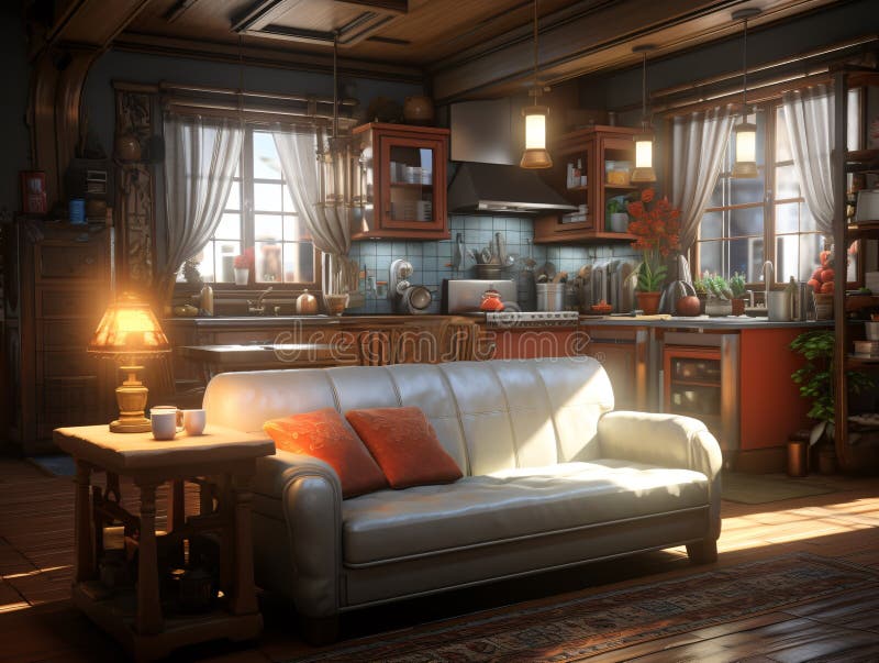 Random Room stock illustration. Illustration of hardwood - 290023093