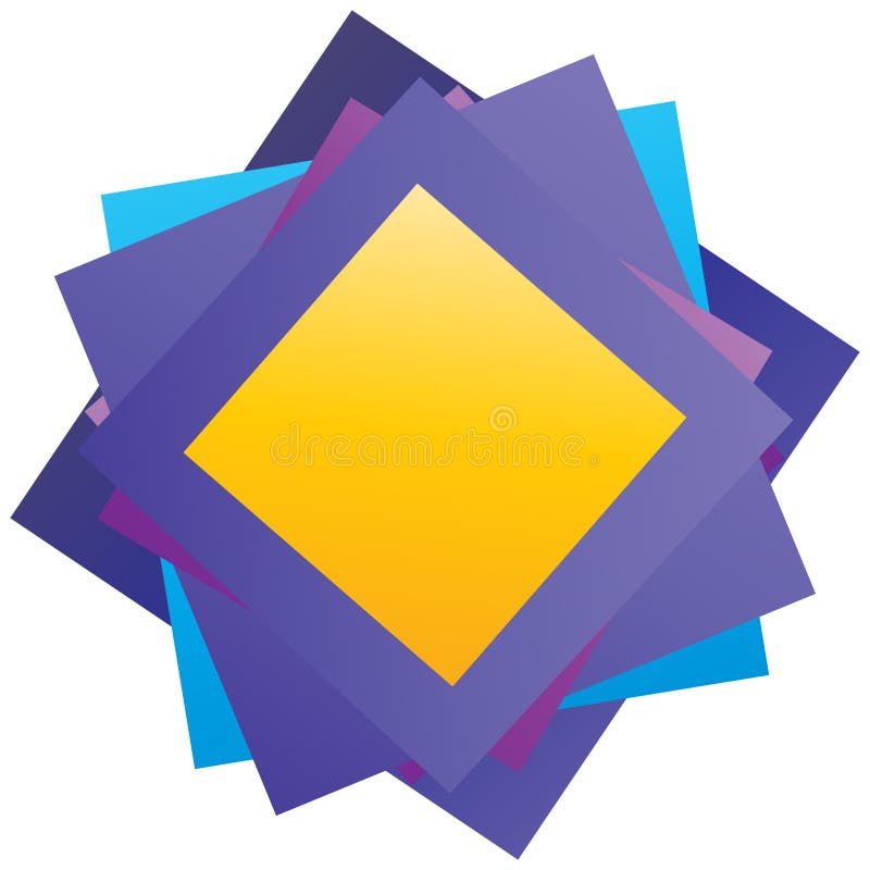 Random Rotated Overlapping Chaotic Squares Vector Illustration ...