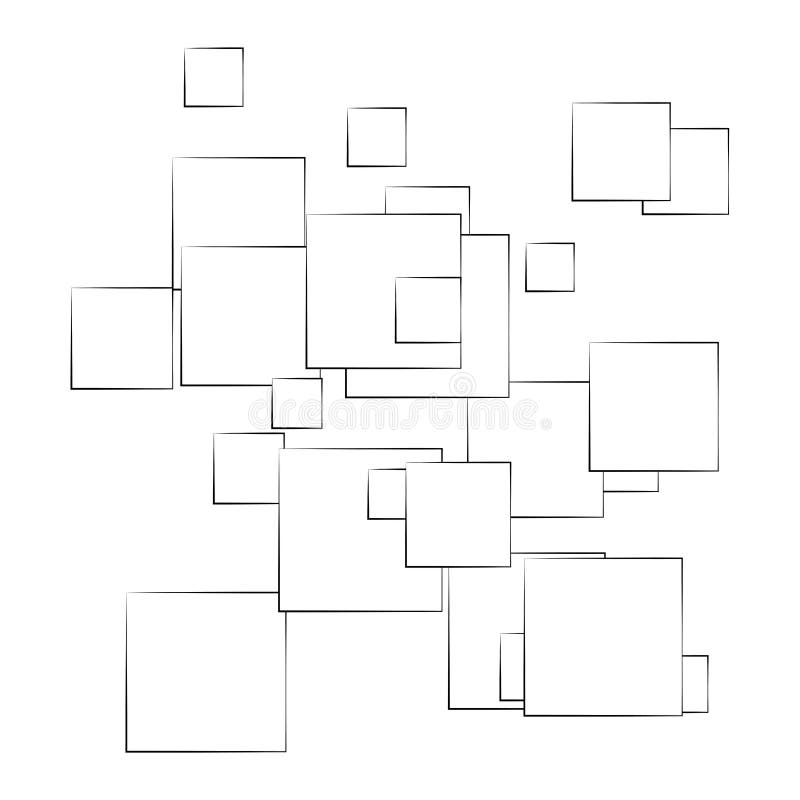 Random, Scattered Squares Pattern, Texture Element. Randomness Concept ...