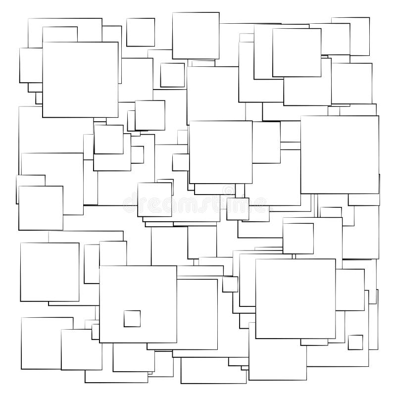 Random, Scattered Squares Pattern, Texture Element. Randomness Concept ...