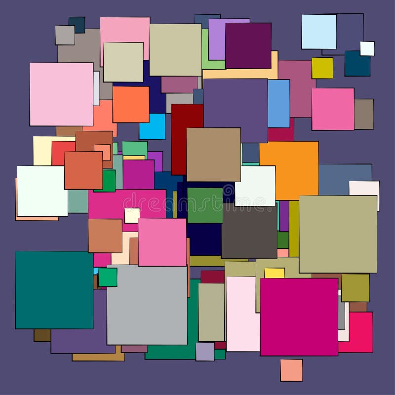 Random, Scattered Squares Pattern, Texture Element. Randomness Concept ...