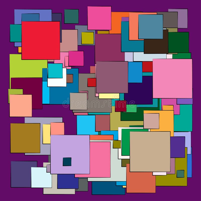Random, Scattered Squares Pattern, Texture Element. Randomness Concept ...