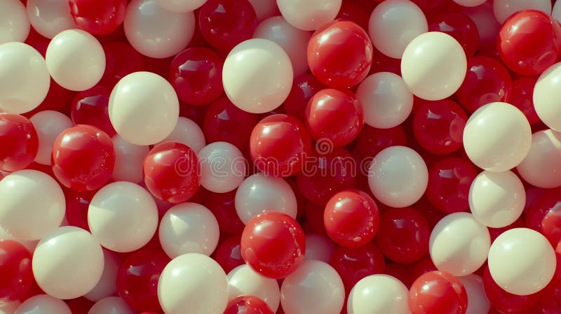 The Random Scattering of Red, Pink, and White Balls Created a Lively ...