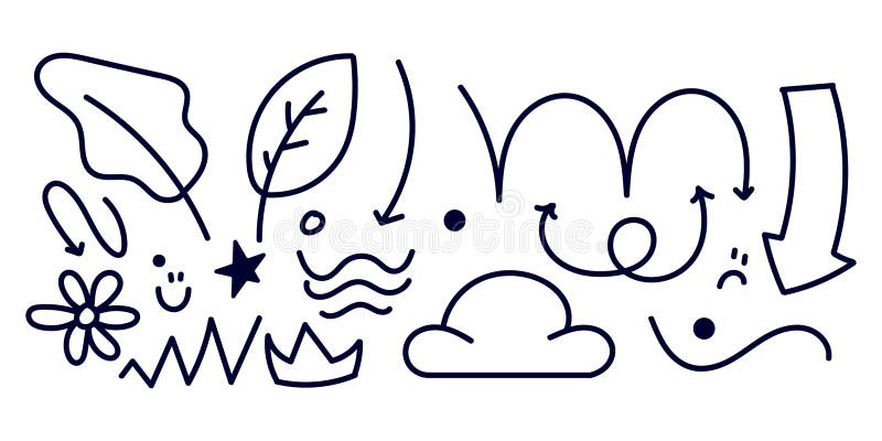 Random Hand Drawn Scribble Doodle Symbols Vector Random Hand Drawn Doodles Icon Stock Vector ...