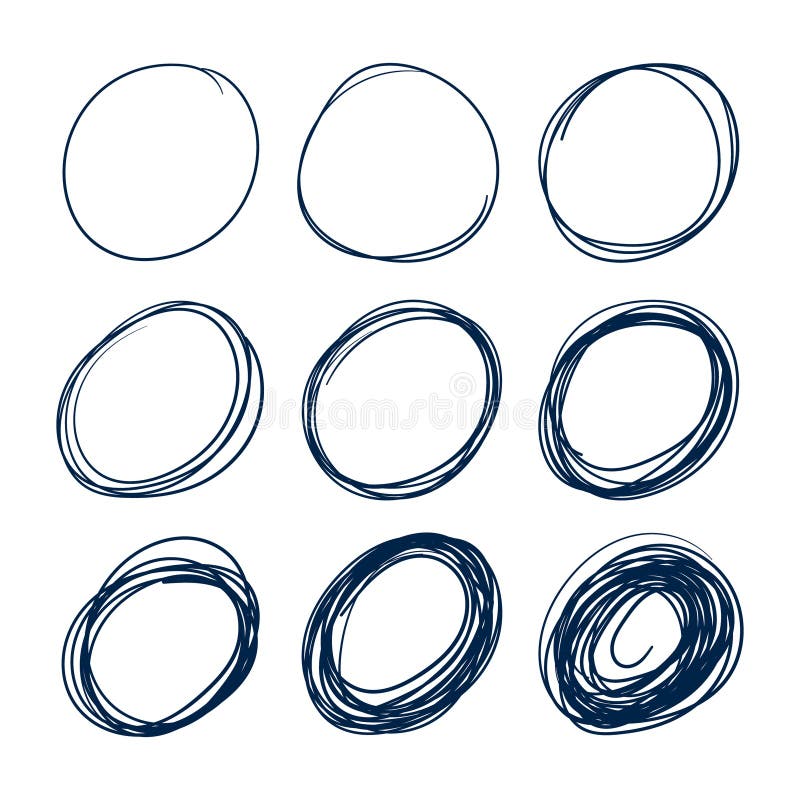 Random Scribbles Set. Hand Drawn Scribbles Doodle Vector Set Stock ...