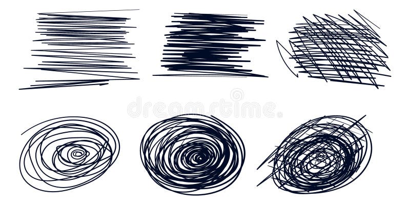 Random Scribbles Set. Hand Drawn Scribbles Doodle Vector Set Stock ...