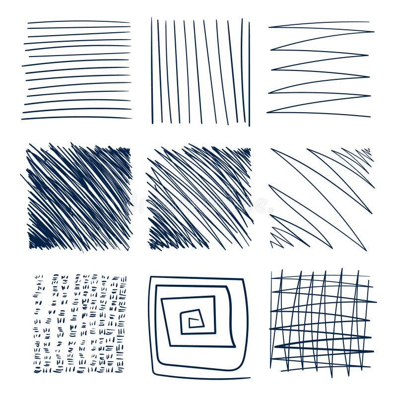 Random Scribbles Set. Hand Drawn Scribbles Doodle Vector Set Stock ...