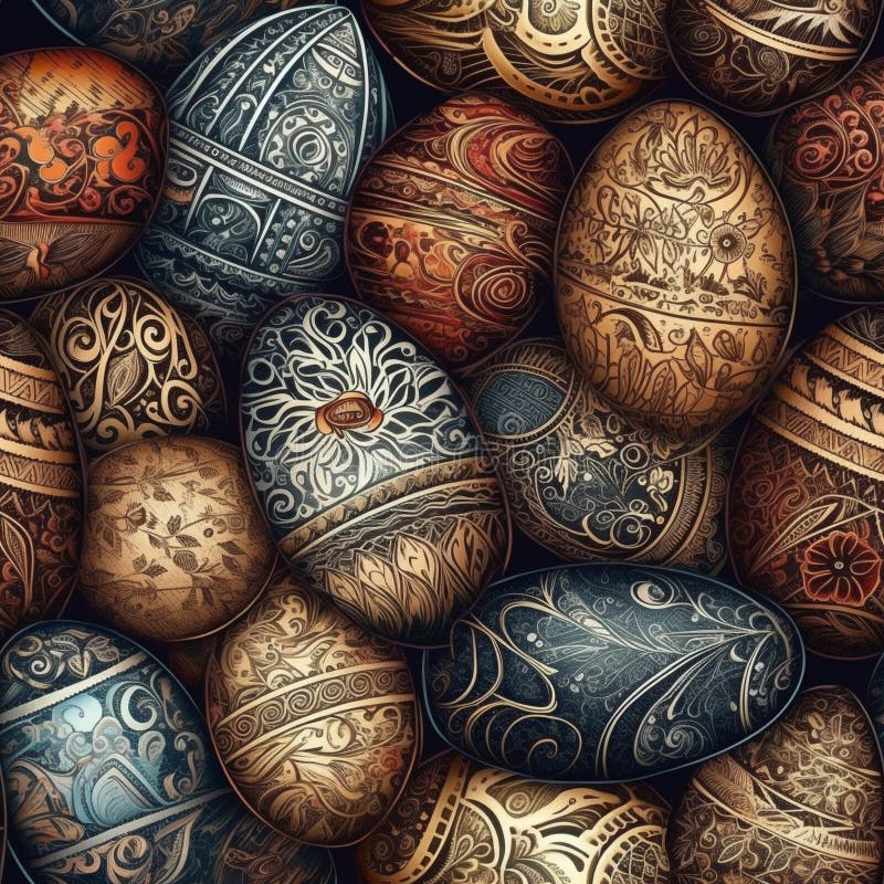 Random Seamless Background Decorative Easter Egg Illustration Theme ...