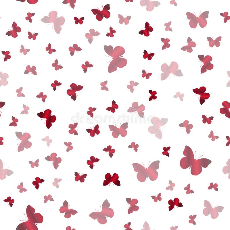 Random Seamless Pattern with Red Butterflies, Vector Illustration Stock ...