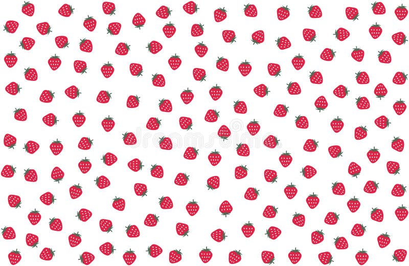 Random Seamless Pattern of Strawberries. Stock Vector - Illustration of ...