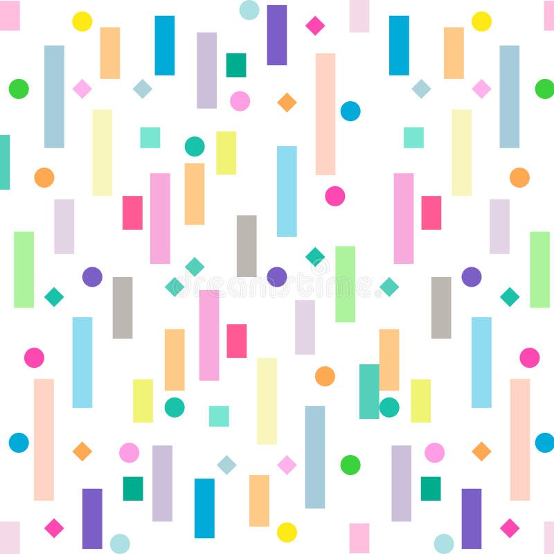 Random Shape Colour Circle and Dimond Square Abstract Style Pastel with ...