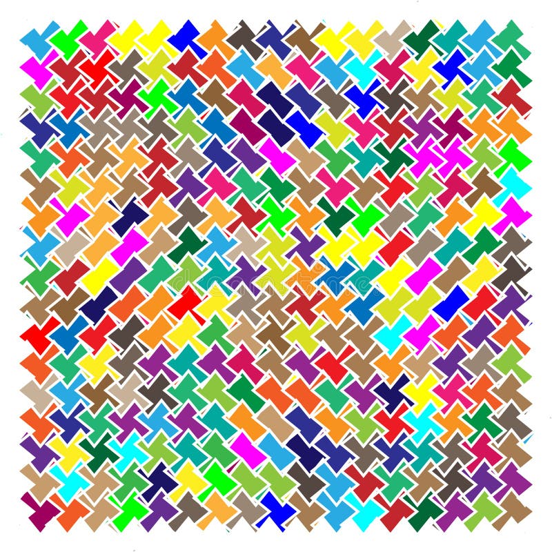 Random Shapes Arranged As Mosaic, Tessellating Pattern. Colorful ...