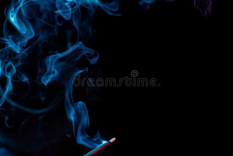 Random Shapes of Colored Smoke Fired with Colored Flash Blue Stock ...