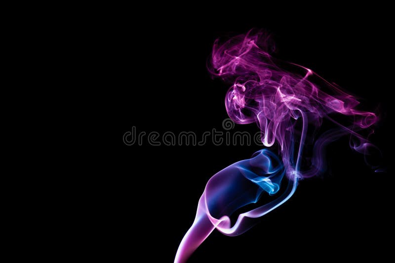 Random Shapes of Colored Smoke Fired with Colored Flash Blue, Magenta ...
