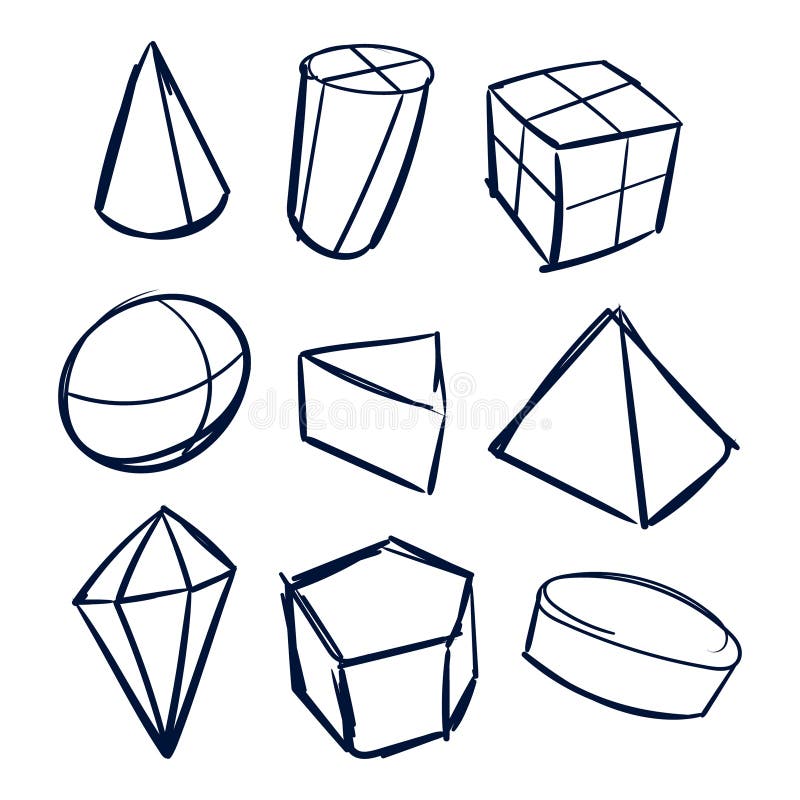 Random Shapes Scribble Lines Set. Hand Drawn Random Shapes Scribble ...