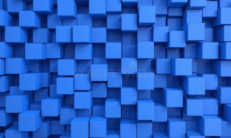 Random Shifted Blue Cube Boxes Block Background Wallpaper Stock ...