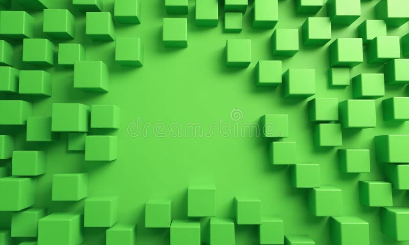 Random Shifted Green Cube Boxes Block Background Wallpaper Stock ...