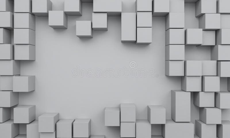 Random Shifted Grey Cube Boxes Block Background Wallpaper Stock ...