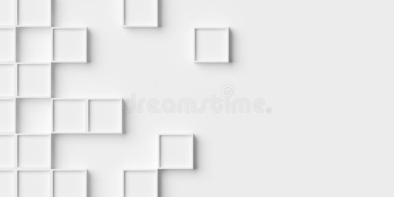 Random Shifted Inset White Cube Boxes Block Background Wallpaper Banner ...