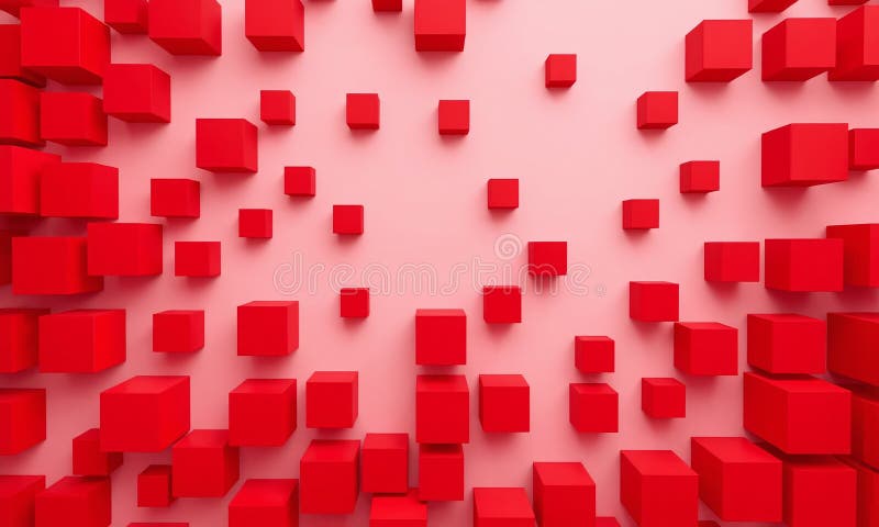 Random Shifted Red Cube Boxes Block Background Wallpaper Stock ...