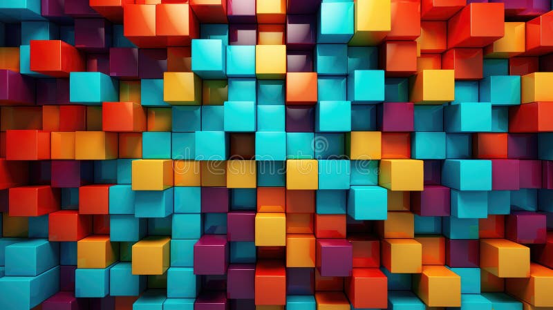 Random Shifted Rotated Cube Boxes Block Background, Ai Generated Stock ...