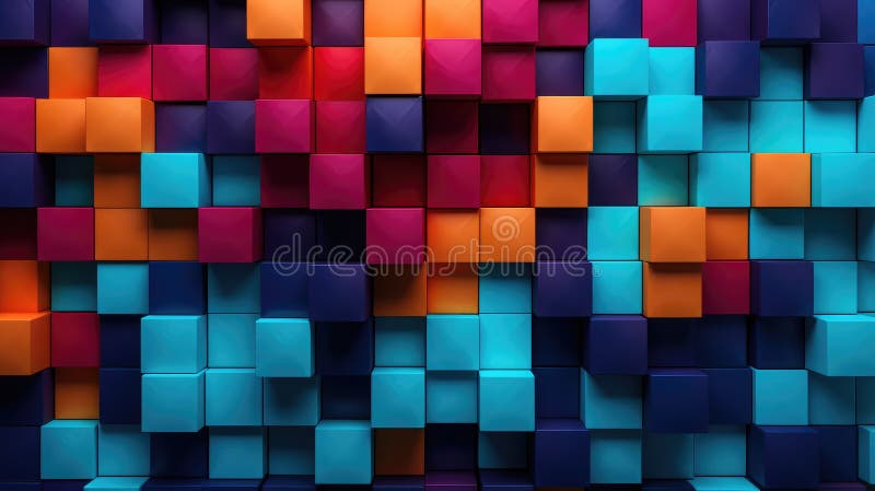 Random Shifted Rotated Cube Boxes Block Background, Ai Generated Stock ...