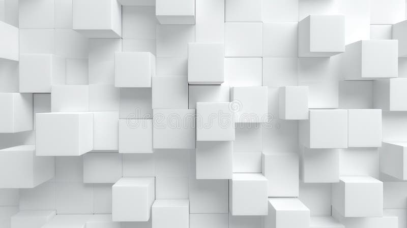 Random Shifted Rotated White Cube Boxes Block Background, Ai Generated ...