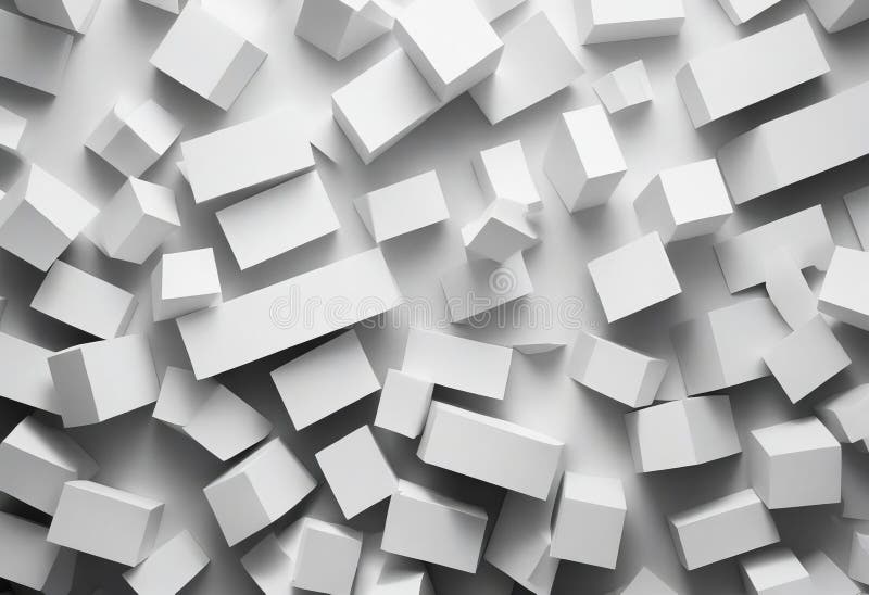 Random Shifted White Cube Boxes Block Background Stock Illustration ...